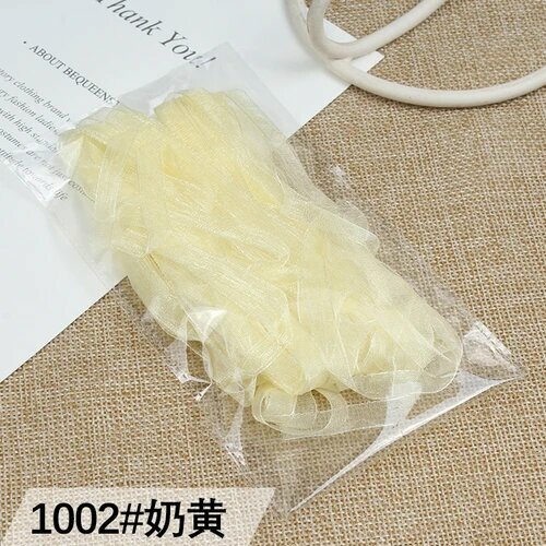 Лента органза мerylover 6 мм, 10 метров Светло-желтый, cream