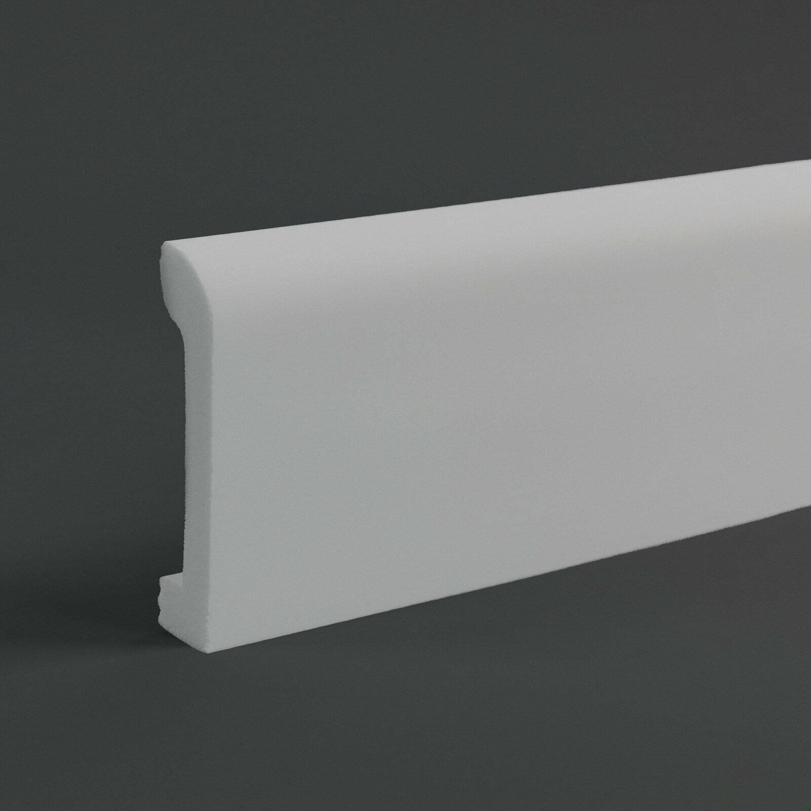 Плинтус полистирол напольный ударопрочный De-Baget (Де-Багет) XPS полимер, 80х15х2000 мм, Н 6 белый