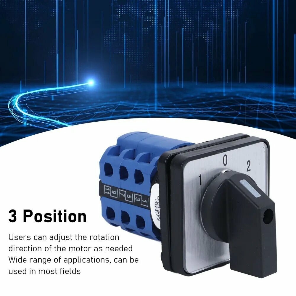 Переключатель двигателя 380В, 3 позиции, реверс, двойной источник питания, изоляция 550В
