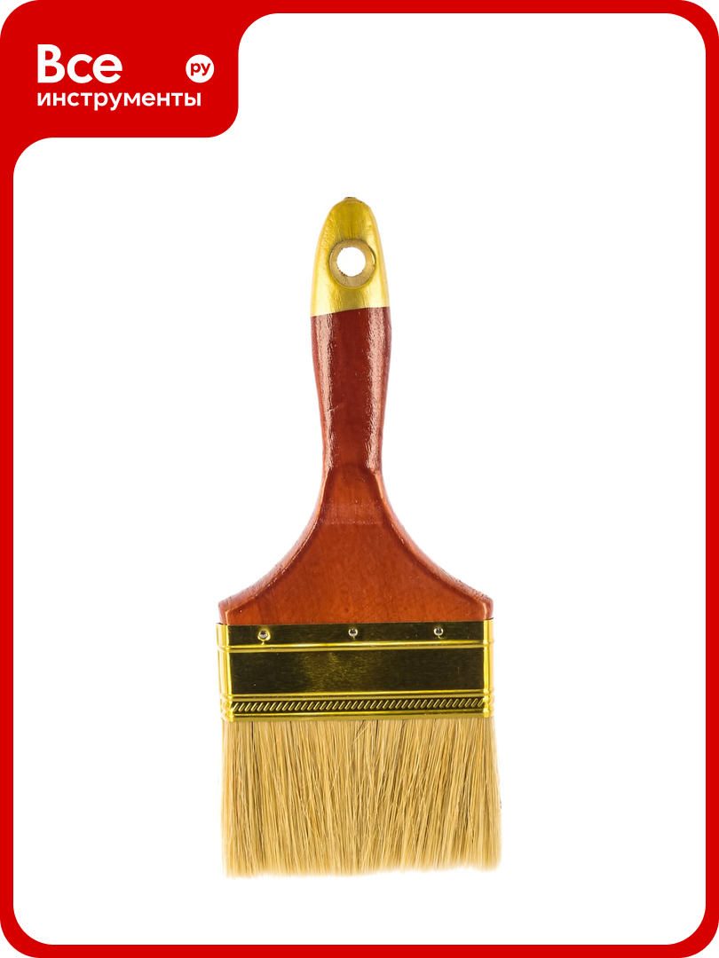 Кисть РемоКолор Профи 4 01-1-340, для окрашивания поверхностей масляными красками лаками, деревянный