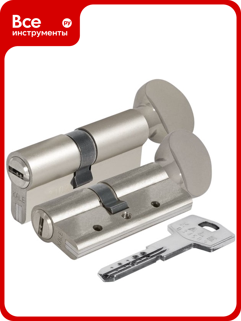 Цилиндровый механизм с вертушкой KALE KILIT 164 DBM-E/90 (40+10+40) мм, блистер, никель,