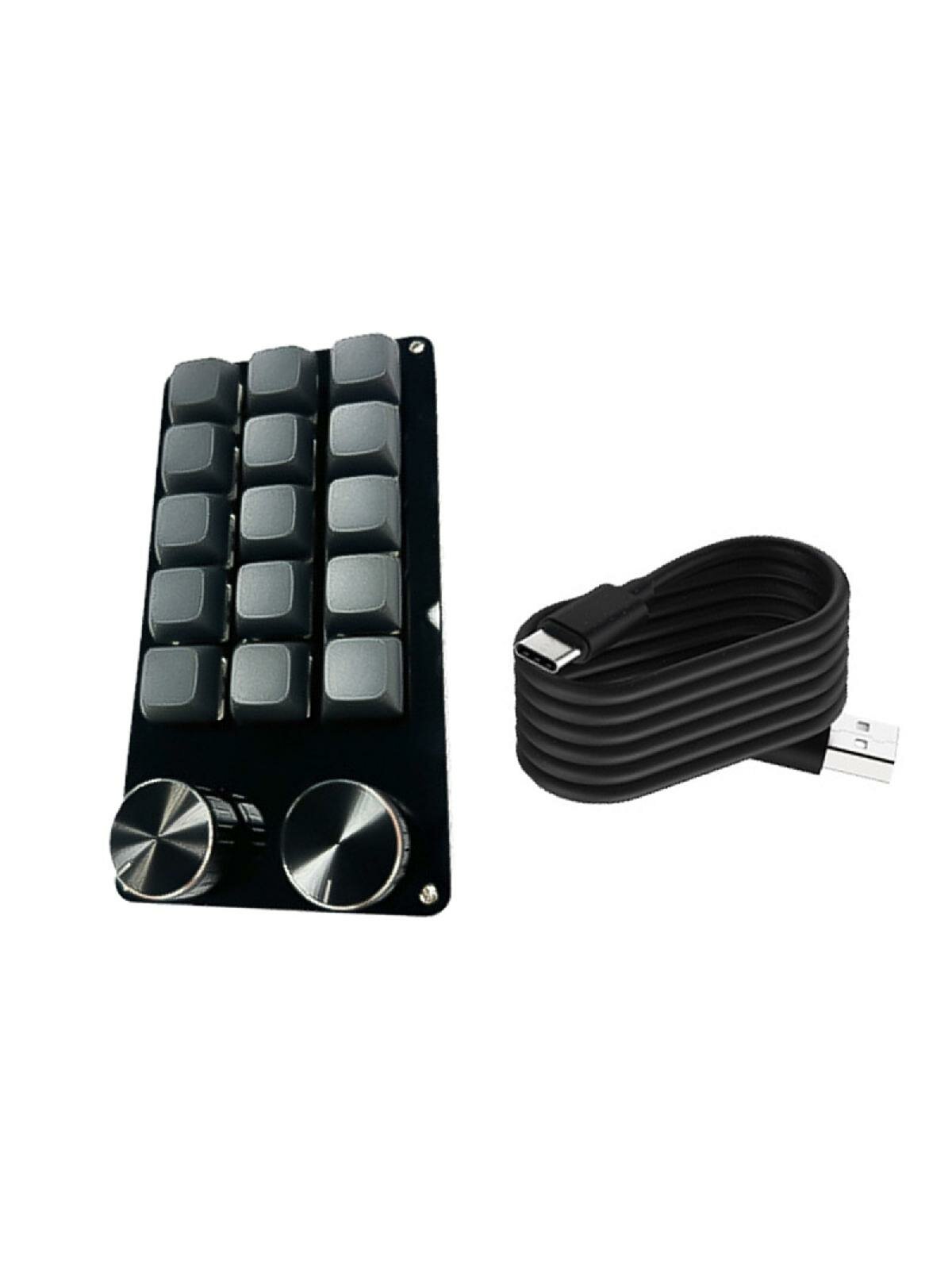 Programmable Macro Keyboards With 2Knobs, Mechanical Gaming Keypad, Hot Swappable Switches, Wire Customizable Control Pad
