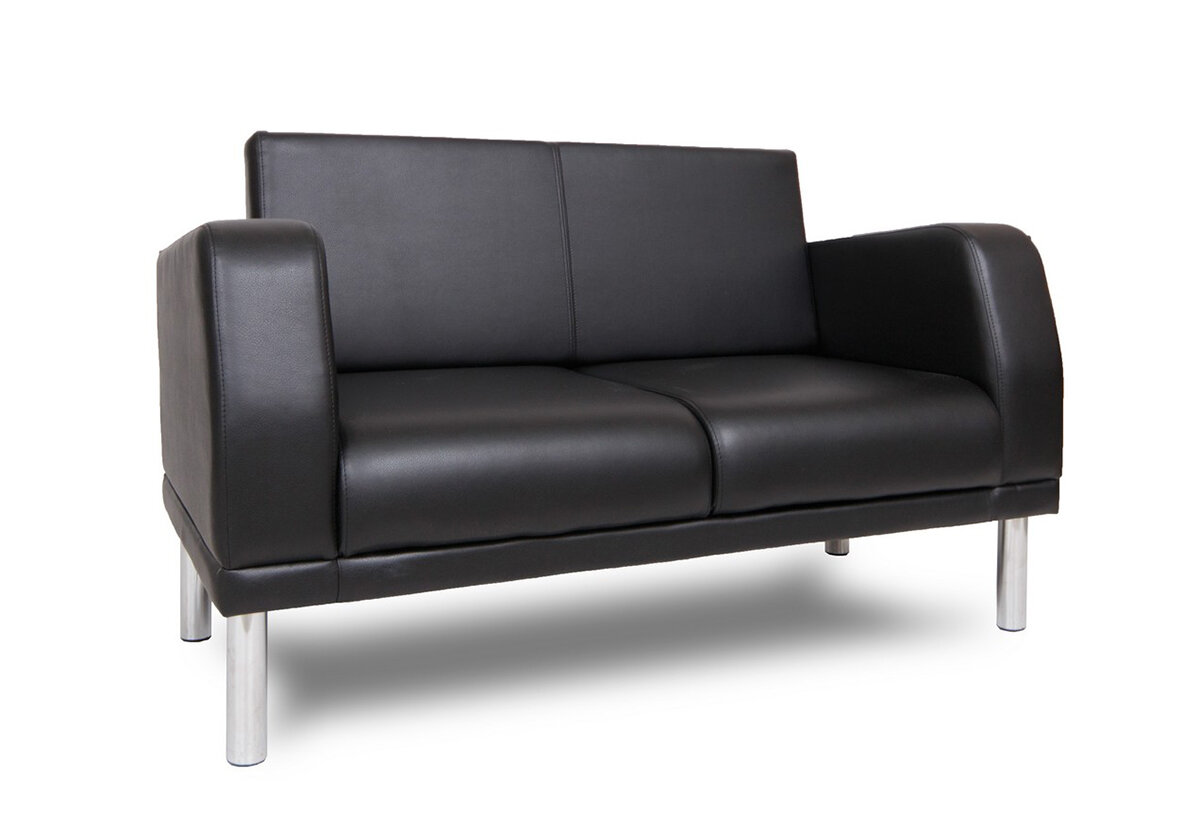 Диван офисный Алекто 5, черный, искусственная кожа Galaxy Black