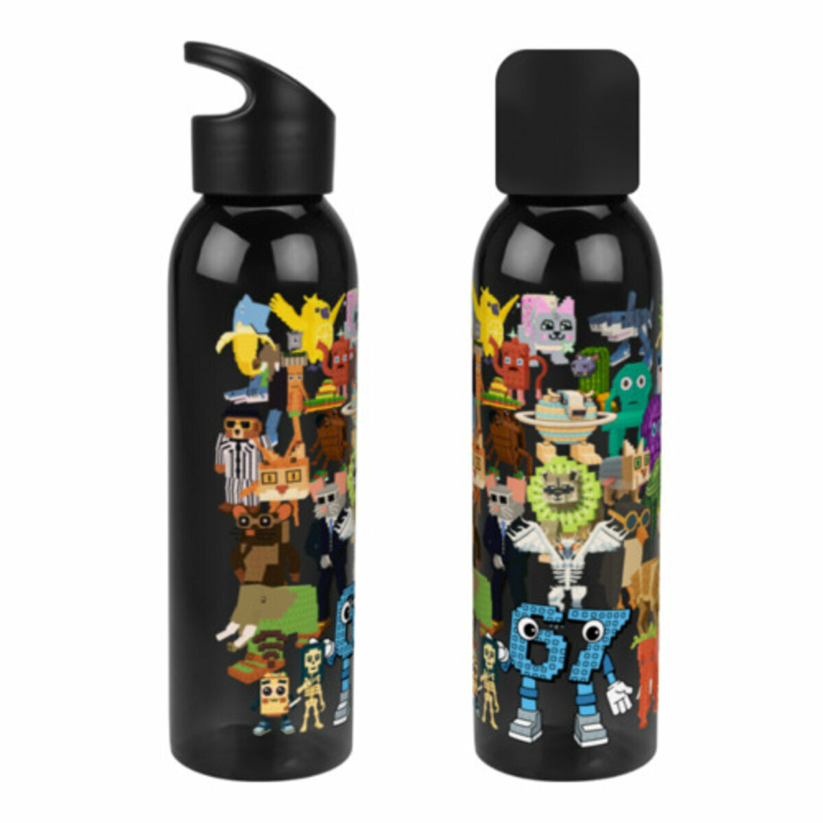 Бутылка для воды «Укради брейнрот игрушки персонаж steal brainrot 67» (черный)