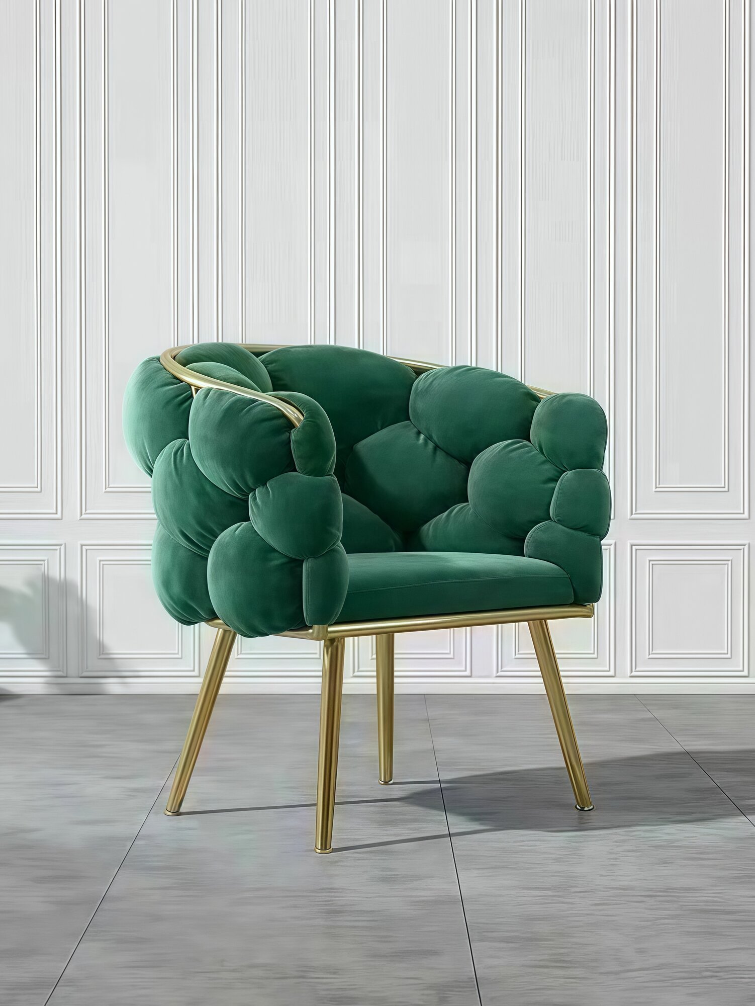 Стул офисный T589, обивка из искусственной кожи, металлический каркас, зеленый