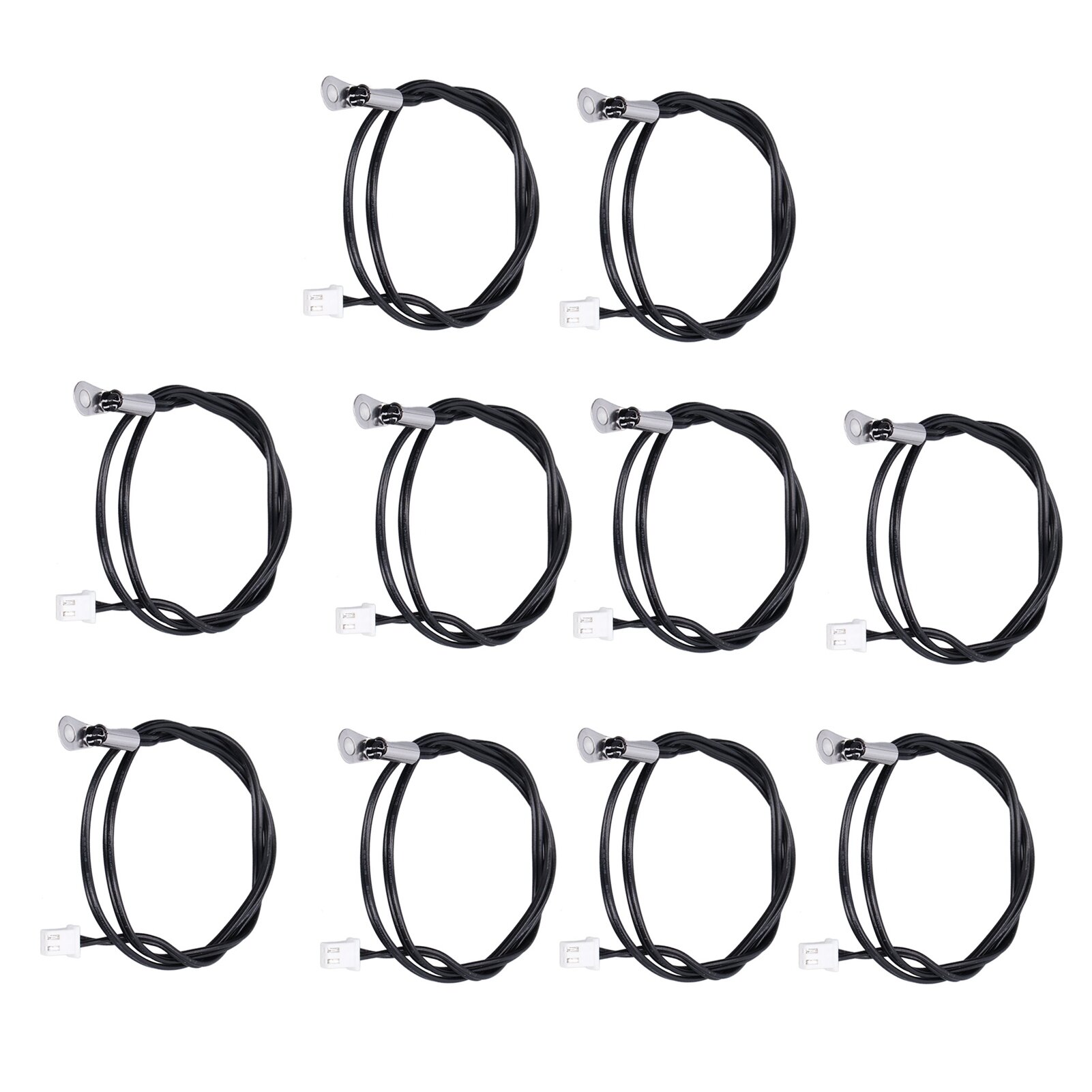 10 шт. NTC термисторный датчик температуры, круглый наконечник, холоднопрессованный клеммный разъем 500 мм 50K B3950