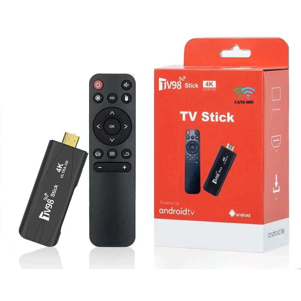 TV98 TV Stick Android 12.1 4K HD 2G 16G TV Box 2.4G 5G Dual Wifi Smart TV Box Media Player TV Receiver Andriod TV Stick