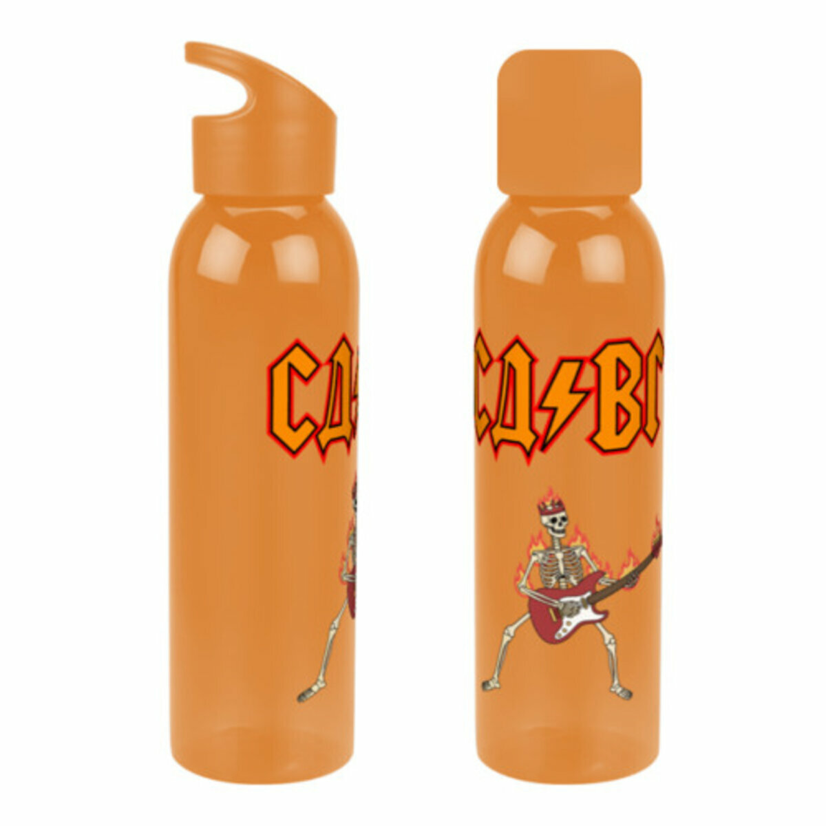 Бутылка для воды «сдвг со скелетом с надписью SDVG психология ADHD» (оранжевый)