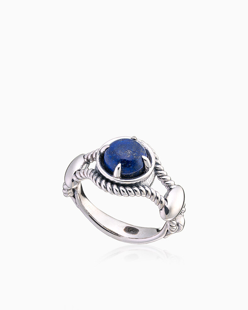 Кольцо, серебро, 925 проба, лазурит