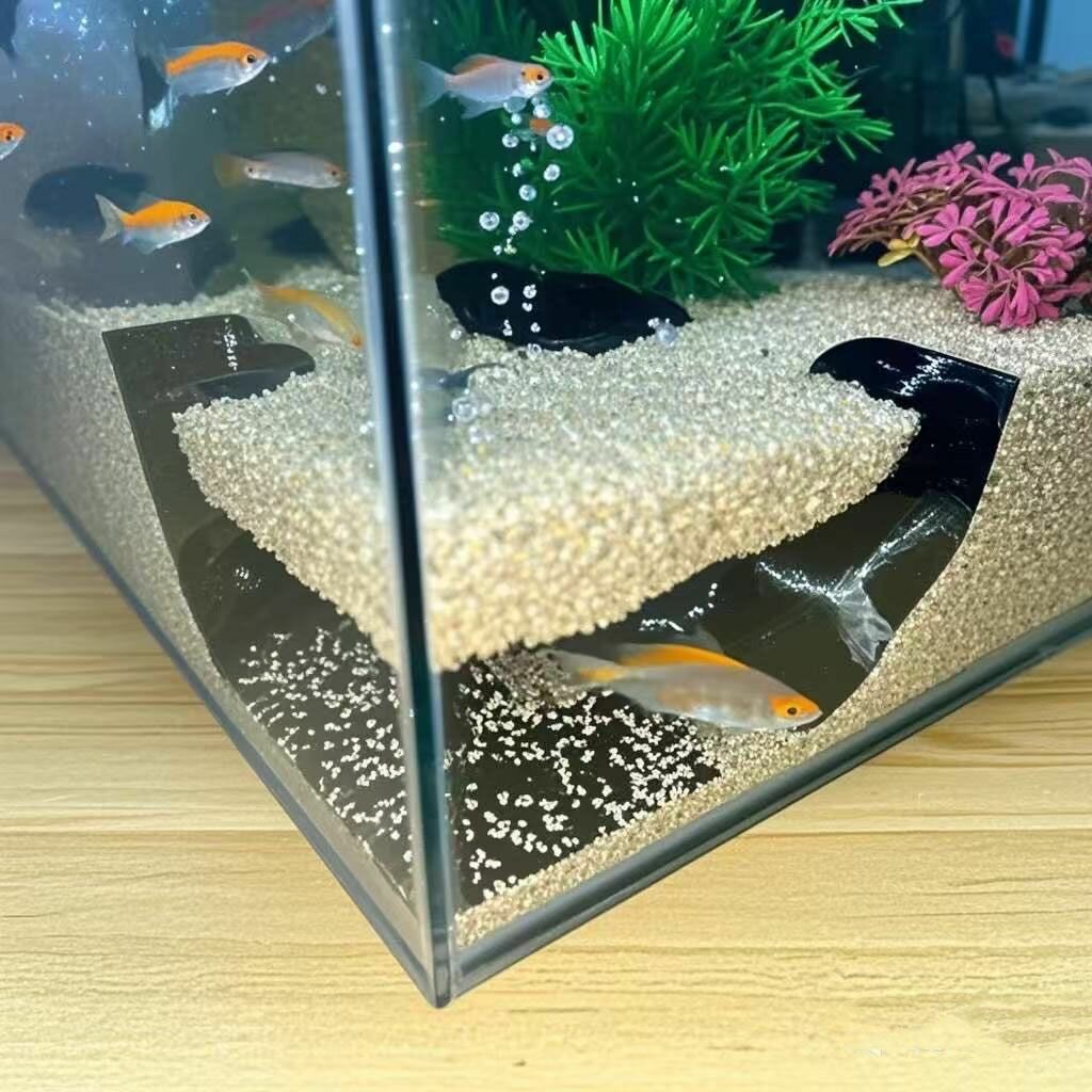 Аквариумная пещера Подземный туннель-пещера для аквариума с тремя отверстиями и естественной формой изгиба. Прочное гравийное укрытие для коридорасов, вьюнов и креветок