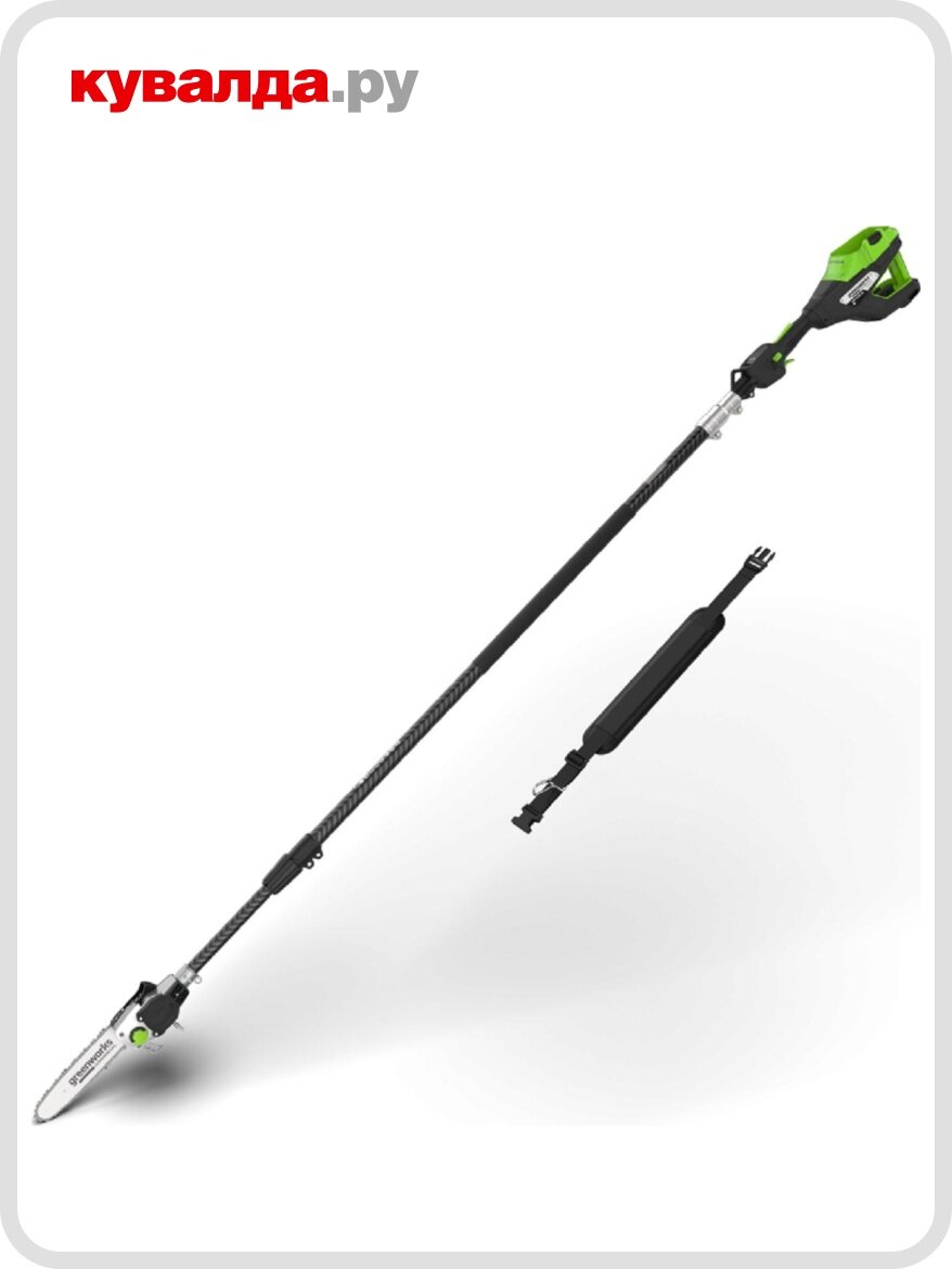 Высоторез GREENWORKS 1402407 82V, аккумуляторный телескопический, 25 см.