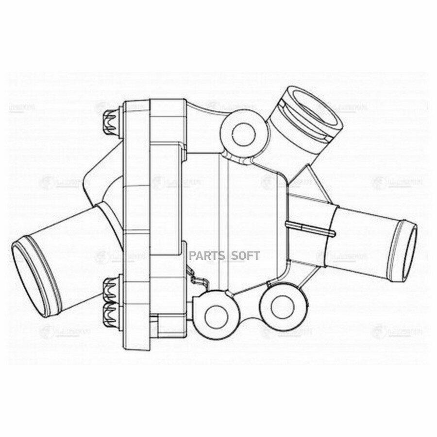 LUZAR LT-1007 Термостат для а/м Volvo S60 II (10-)/S80 II (10-)/XC60 (08-) 2.4i/2.5T (90°С) (c алюм. корпусом) (LT ()