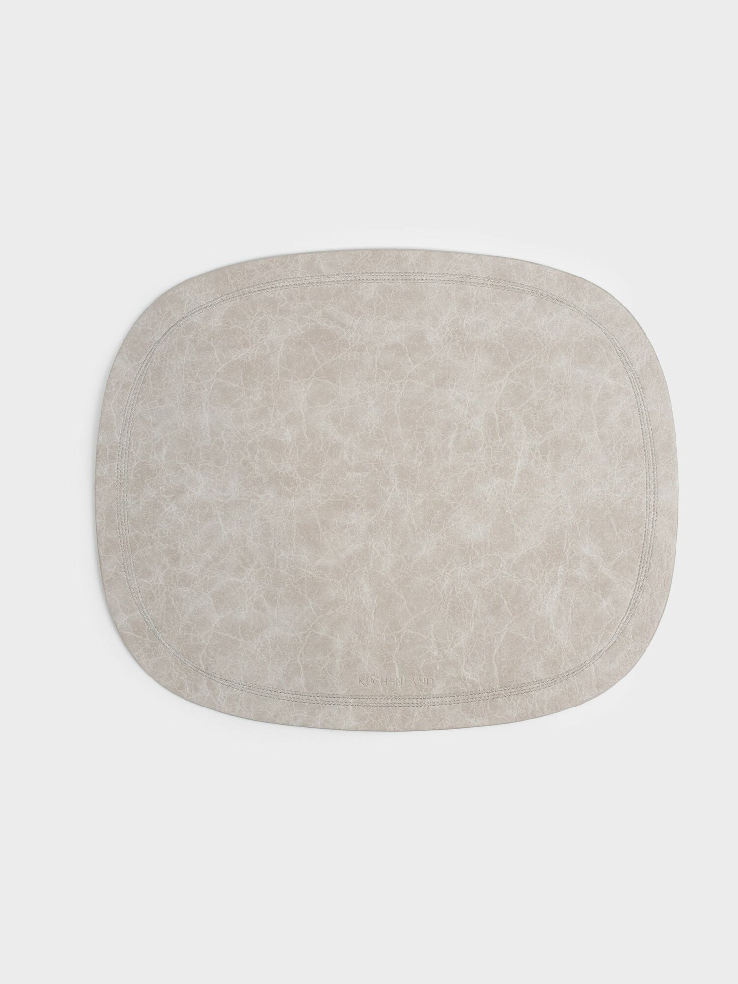 Салфетка под приборы, 33х40 см, ПВХ, фигурная, светло-серая, Rock