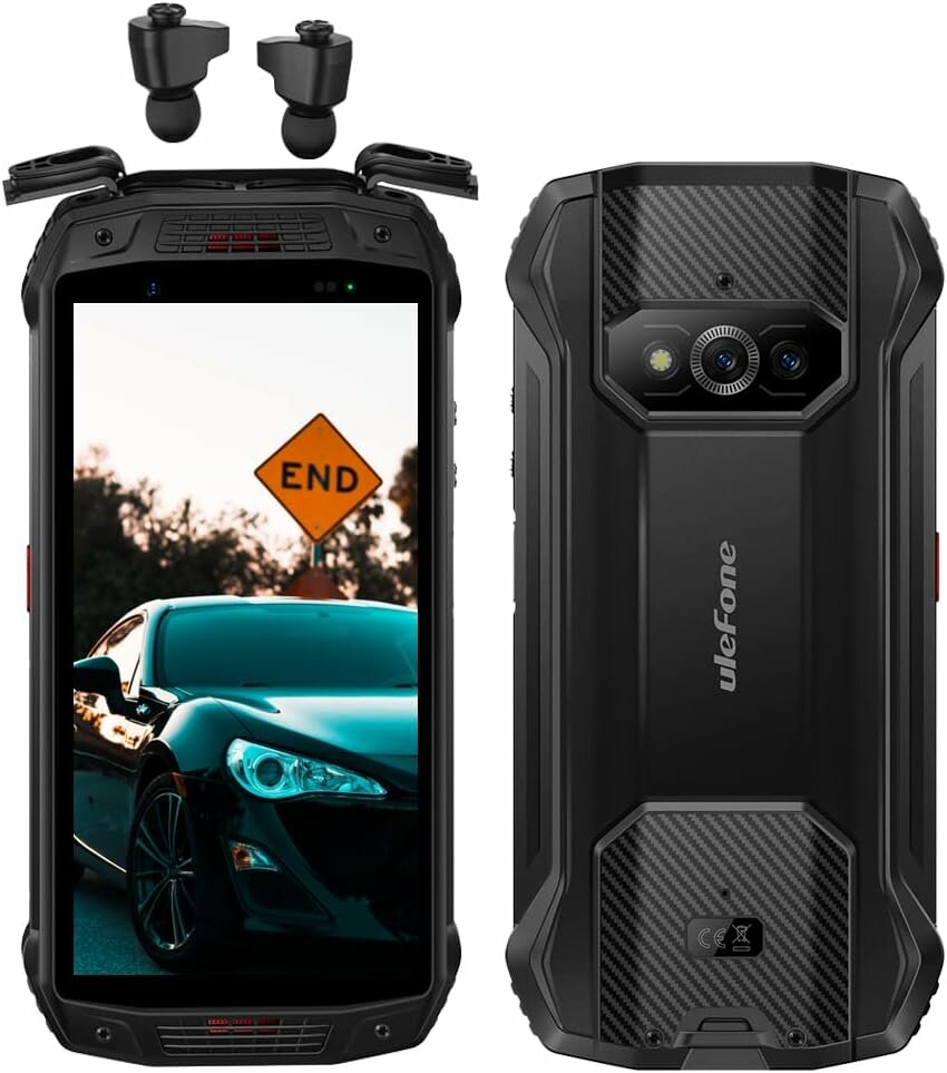 Защищённый смартфон Ulefone Armor 15 с TWS-наушниками, Android 12, 6 ГБ ОЗУ, 128 ГБ памяти, 5,45-дюймовый HD-экран, 6600 мА·ч, две SIM-карты, 4G, NFC