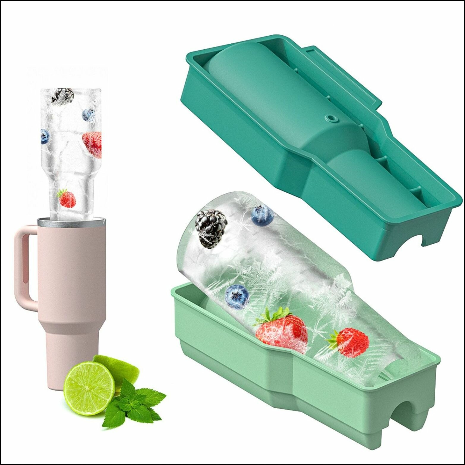 Силиконовый лоток для льда с термостойкостью от -40C до +250C, безопасный для пищевых продуктов, удобный для микроволновки и посудомоечной машины, легко извлекать кубики льда