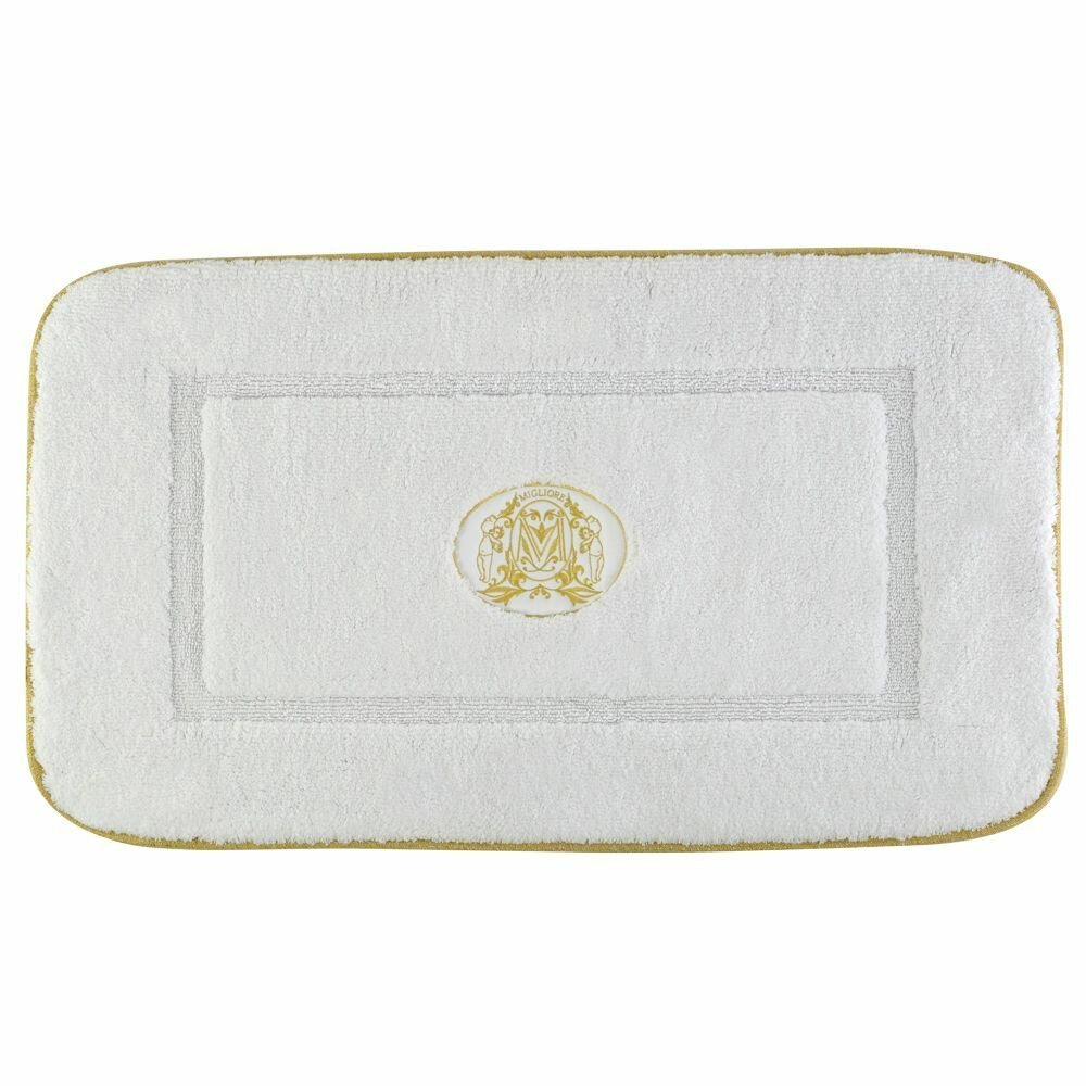 Коврик для ванной комнаты 60х100 см логотип Migliore, белый