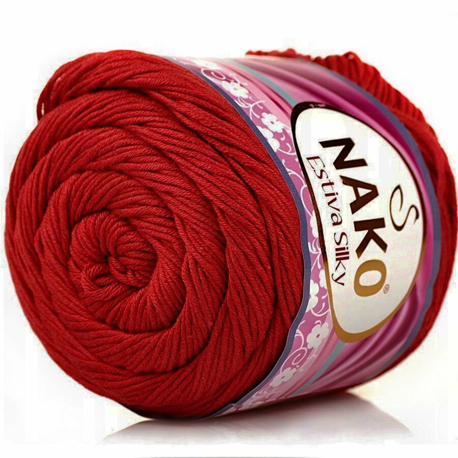 Пряжа Nako ESTIVA SILKY 6951 красный (5 мотков)