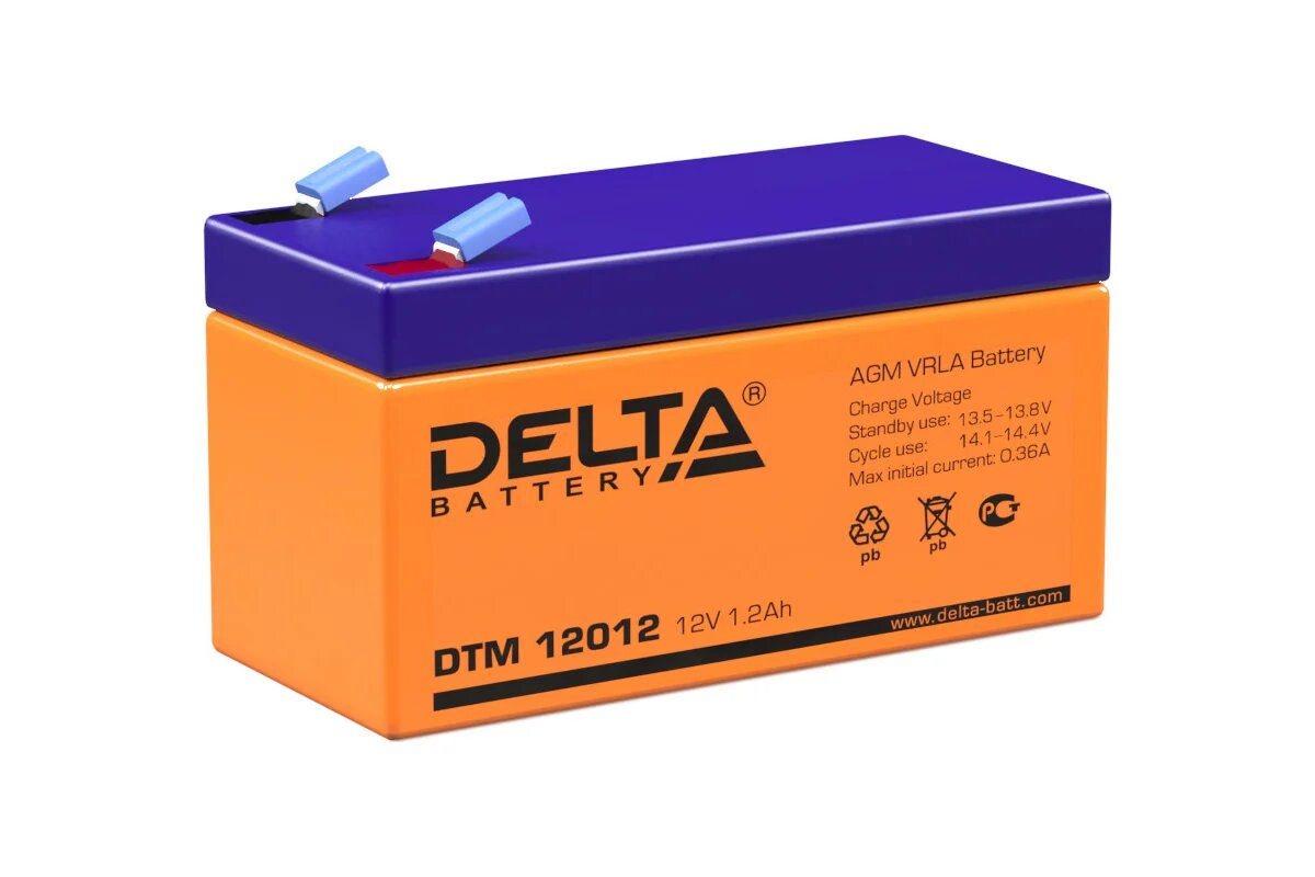 DTM 12012 DELTA Аккумуляторная батарея, 12 В, 1.2 А*ч, 97х43х58 мм, 0.61 кг