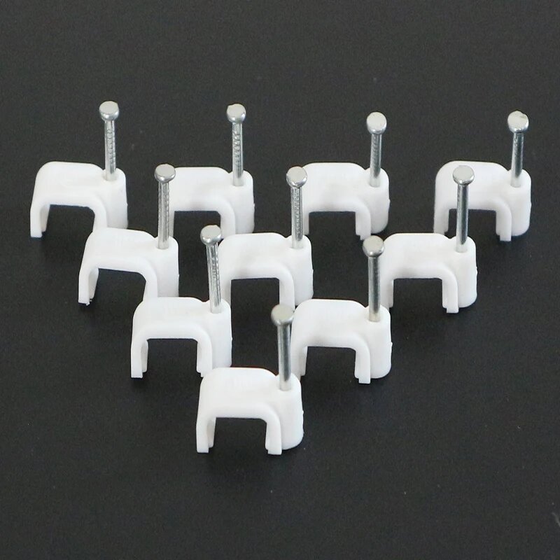 Плоские зажимы для проволоки 4-14 мм, белые 7mm 100PCS