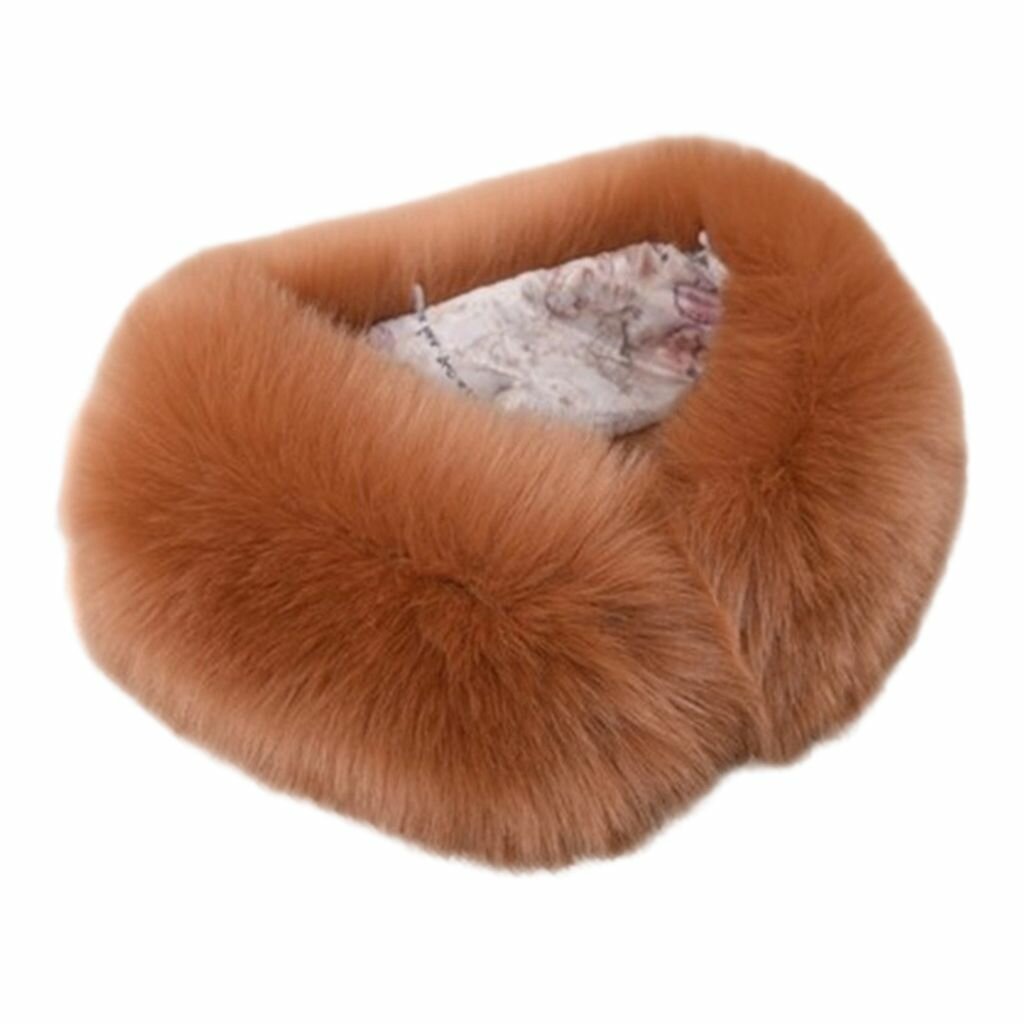 Нагрудник с круглым меховым воротником и зимним теплым артефактом-верблюжий