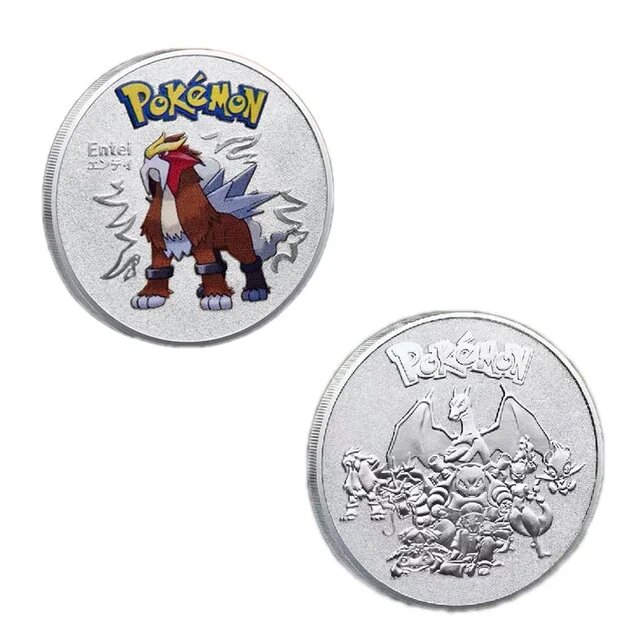 Позолоченные памятные монеты из аниме «Покемон», памятные монеты по играм, золотые монеты «Пикачу», «Мьюту», «Чаризард», игровые коллекционные предметы, детские подарки.