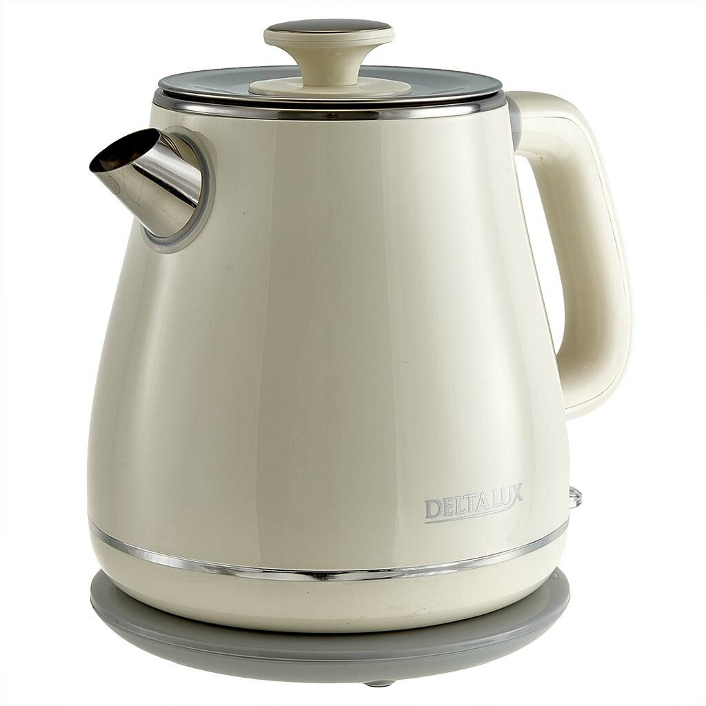 Чайник электрический 2200 Вт, 1.8 л DELTA LUX DE-1019, двойной корпус, белый