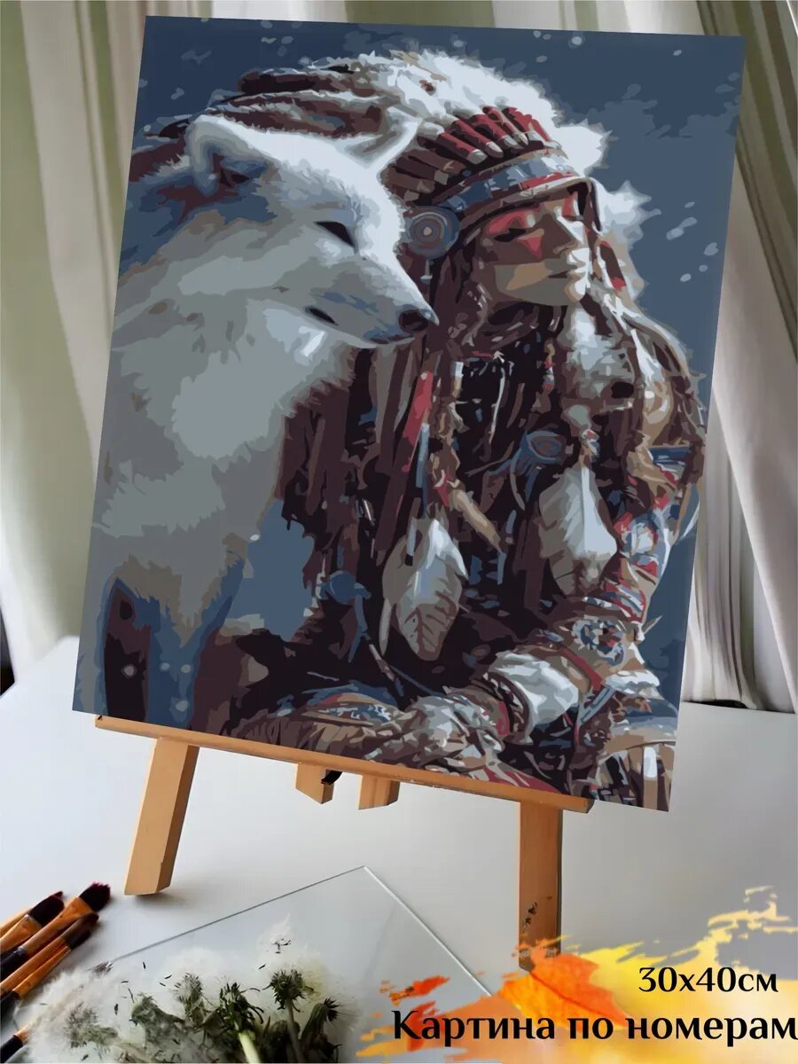 Картина по номерам индеец