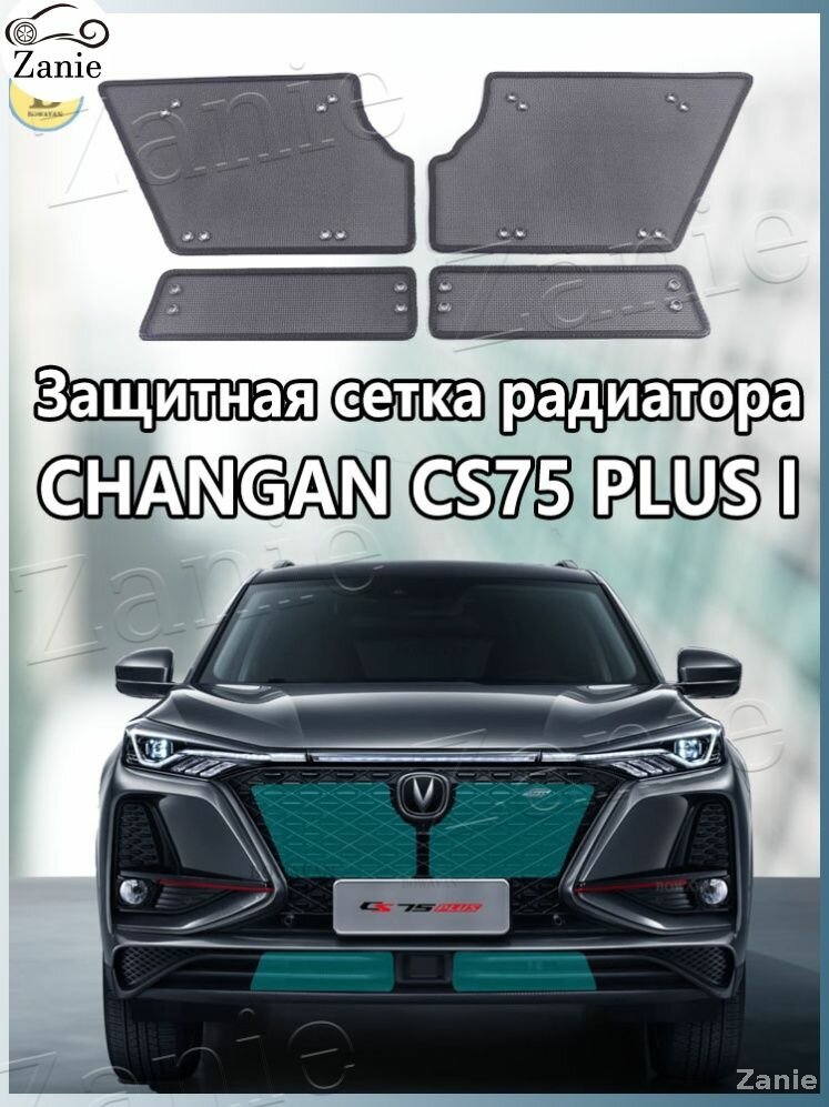 Эксклюзивный комплект аксессуаров для тюнинга защитная сетка на решетку радиатора ChangAn CS75 Plus, 4 предмета, против насекомых