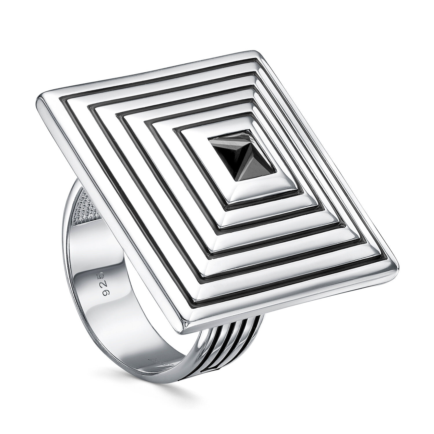 Кольцо, серебро, 925 проба, фианит