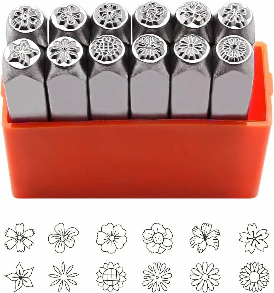 Набор для штамповки металла с перфоратором, инструмент для печати цветочных кожаных штампов, Ювелирные изделия