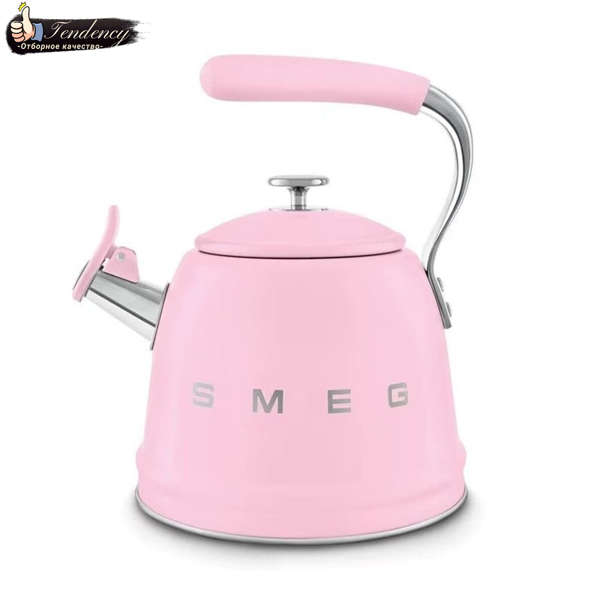 Чайник SMEG CKLW2001PK, Розовый, со свистком, нержавеющая сталь, 2,3 л
