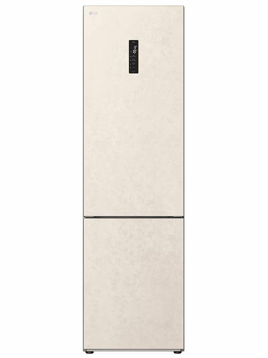 Холодильник двухкамерный LG GC-B509AEMW, полезный объем 387 л, Total No Frost, Wi-Fi, класс энергоэффективности A++, инверторный компрессор, DoorCоoling, бежевый