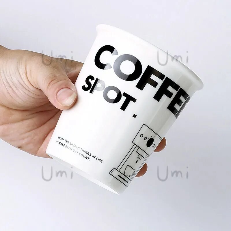 КоФе Стакан "Coffee" 300 мл 1 шт белыйПростой и стильный керамический стакан для кофе с 4 разными дизайнами