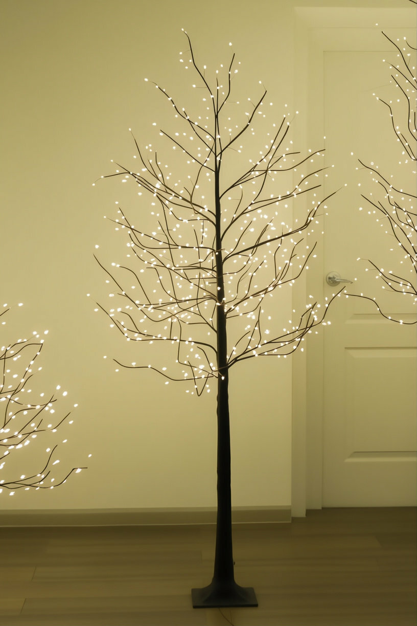 Декоративное светящееся дерево монтальт, коричневый, 576 тёплых белых микро LED-огней, 180 см, уличное, Winter Deco 4070735