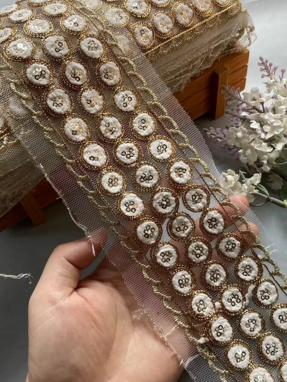 Круг Тесьма лента трикотажная, 9 см, 2 метра красный Тесьма декоративная, с народным узором, для декора, рукоделия и творчества, розовый