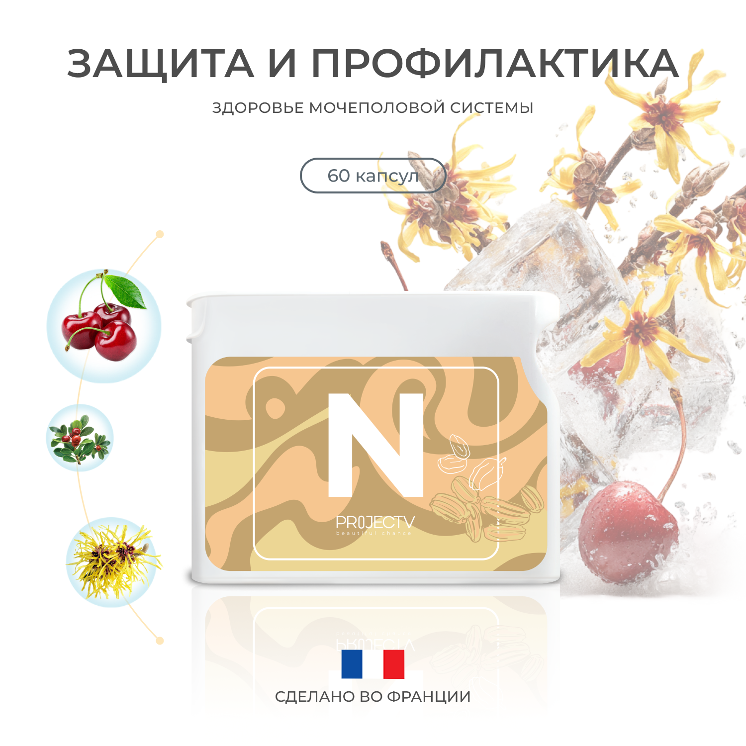 Нутрицевтик N - Здоровье мочеполовой системы, PROJECT V, Classic Hit, 60 шт.