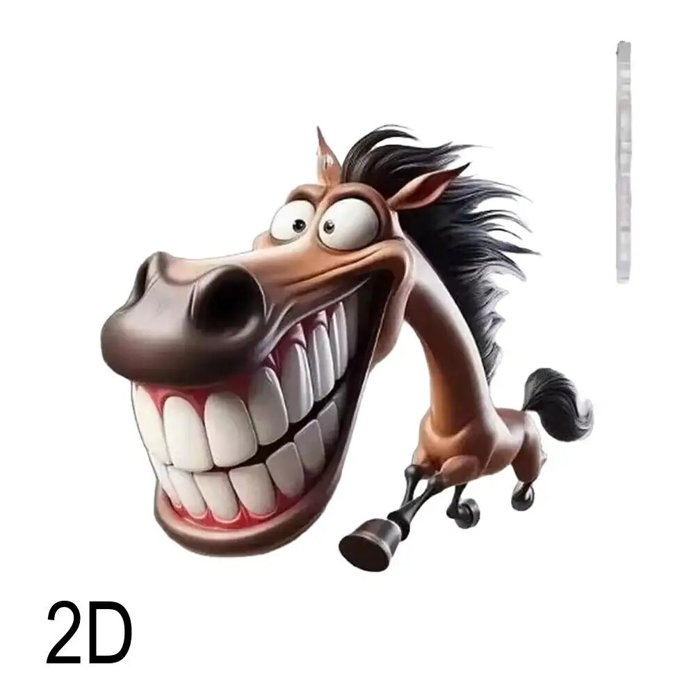 Акриловый 2D брелок с большим ртом и лошадью, мультяшное авто зеркало заднего вида, подвесной акриловый автомобильный кулон, автомобильные брелки, подарки