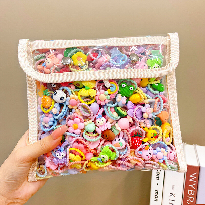 Тщательно отобранные милые резинки для волос для маленьких девочек, не повреждающие резинки для волос, маленькие кольца для волос, детские аксессуары для волос