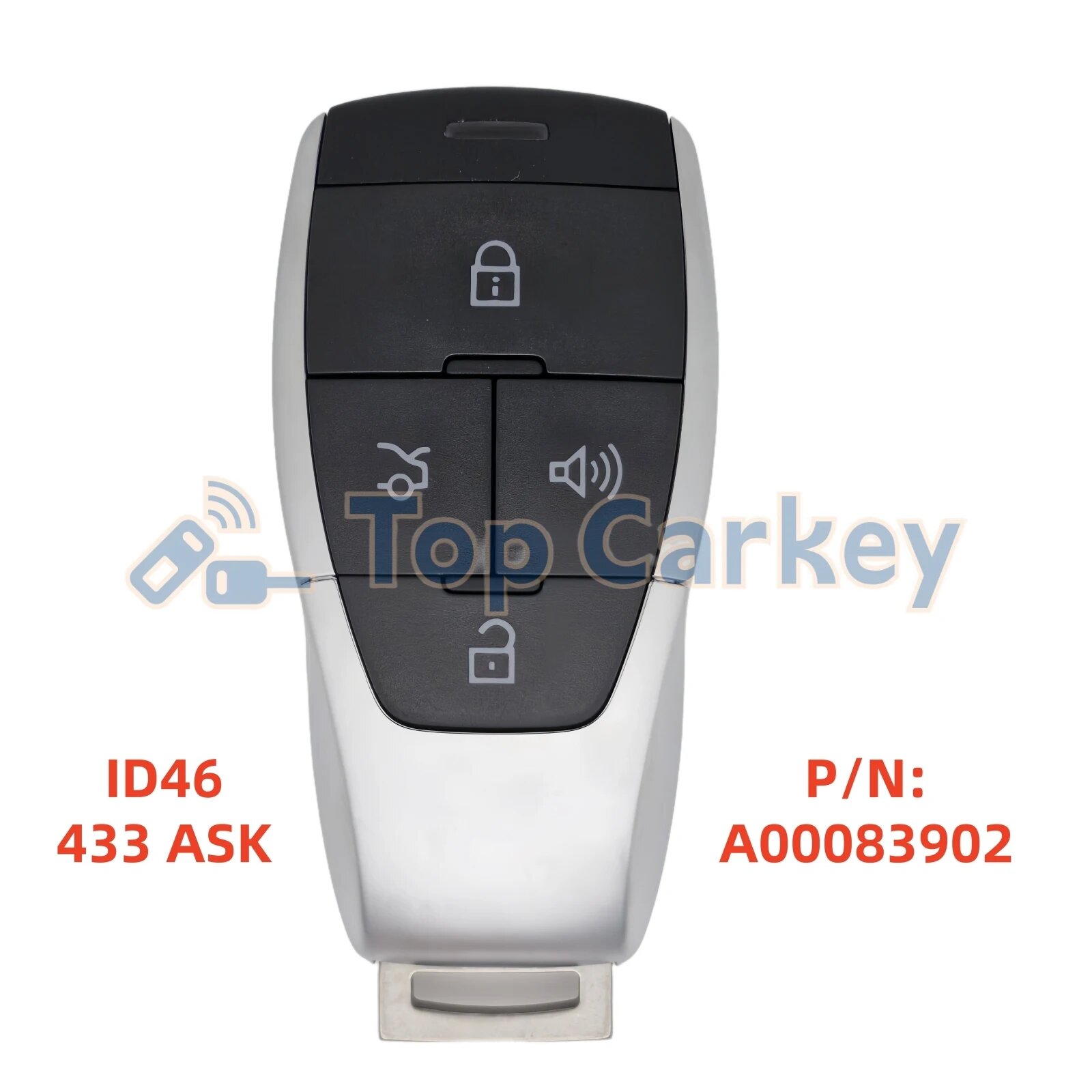 TopCarkey оригинальный смарт-дистанционный ключ ID46 ID4A чип 433 МГц для BAIC BEIJING BJ40 ID46 ASK
