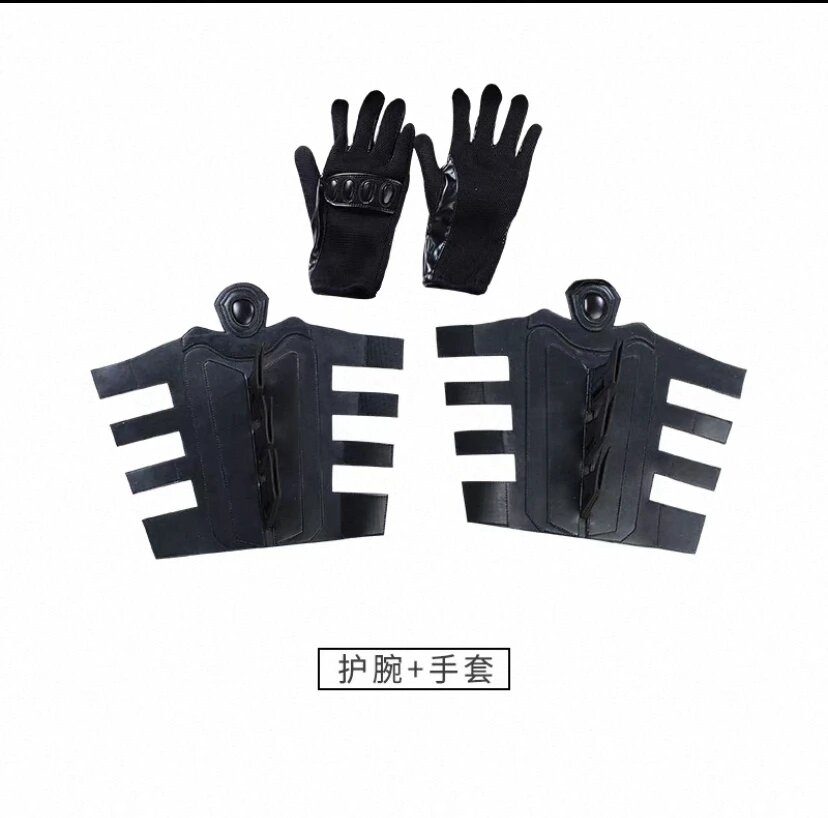 Костюм Бэтмена из искусственной кожи для взрослых Черный, L, Glove assembly