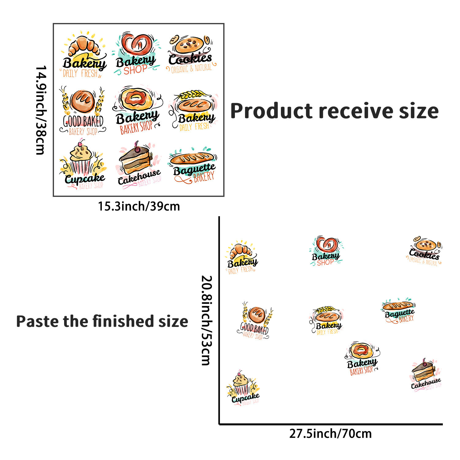 Трансграничная амазонка внешней торговли вкусная еда хлеб торт наклейка стены макет спальни комната гостиная стикер