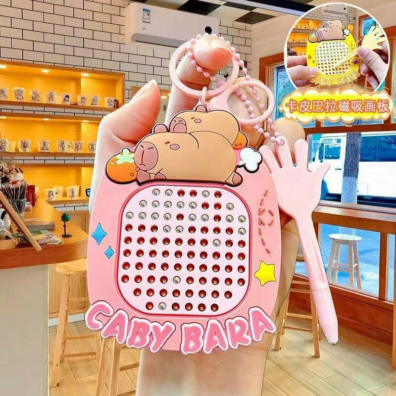 Милый брелок с магнитной стальной шариковой доской для рисования от Sanrio, игрушка для детей, подвеска для рюкзака, магнитная доска