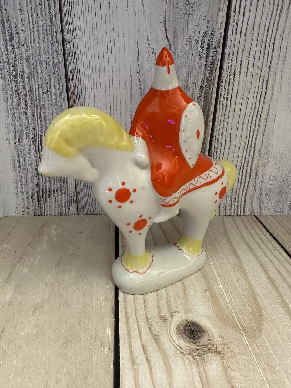 Статуэтка Витязь На Коне фарфор Бронницы 1960 годы великолепная редкая