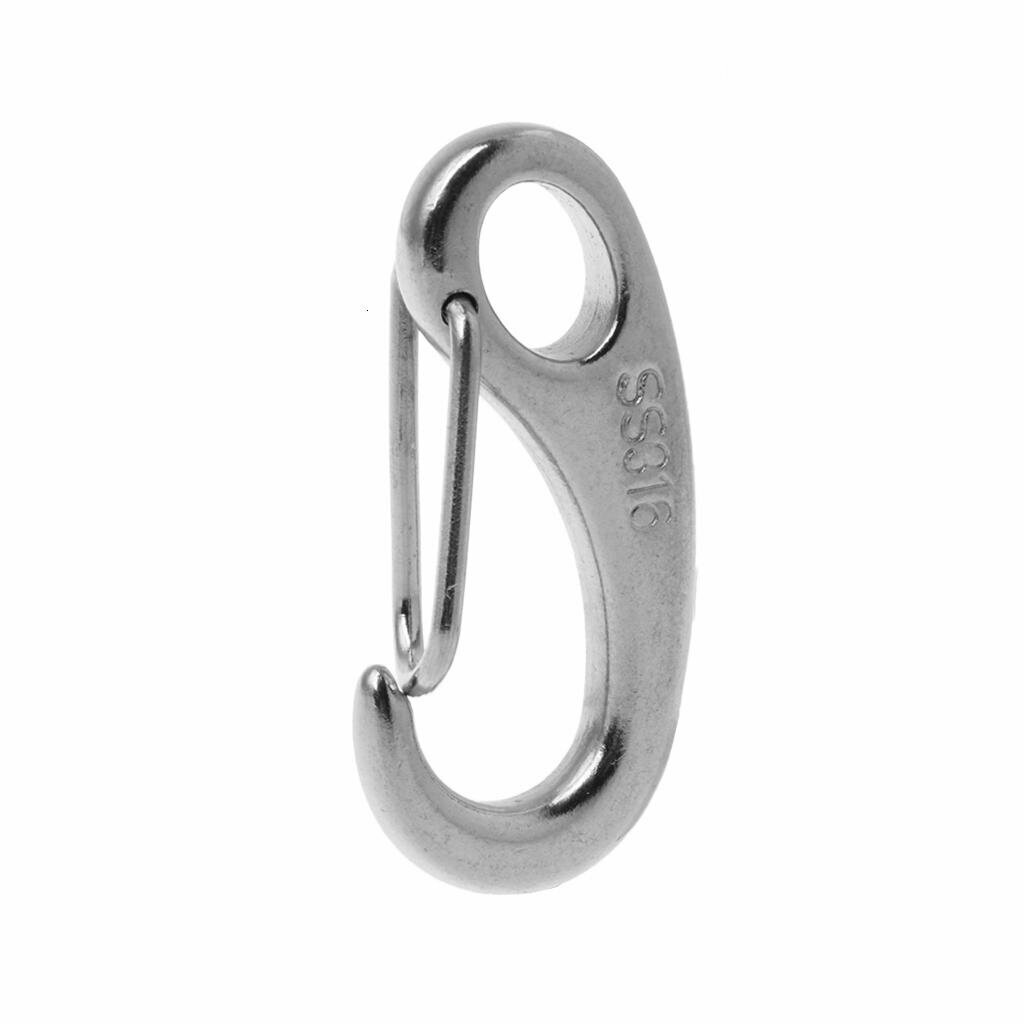 Маленький карабин овальный с пружиной, нержавеющая сталь, 50mm