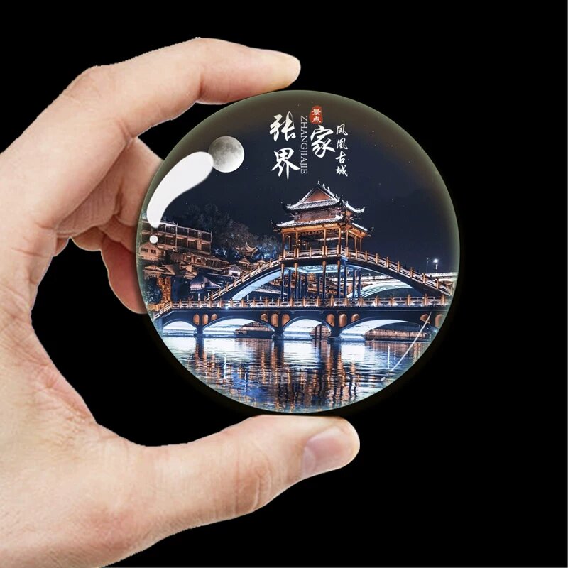 Хунань туристический сувенир хрустальный магнит на холодильник Сянси Феникс Чжанцзяцзе Апельсин Чжоу Юела Академия