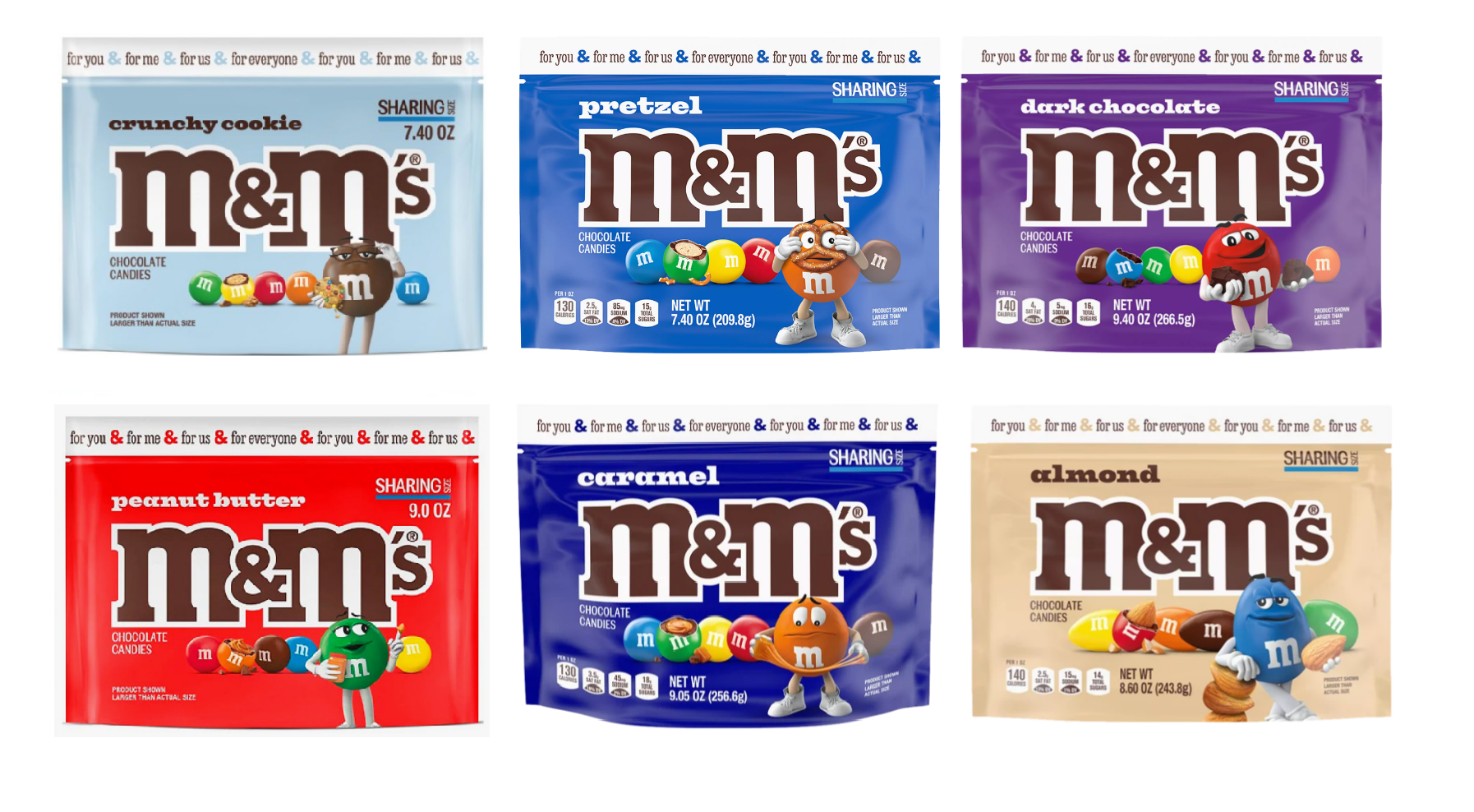 Набор конфет драже M&M'S, (6 шт), США