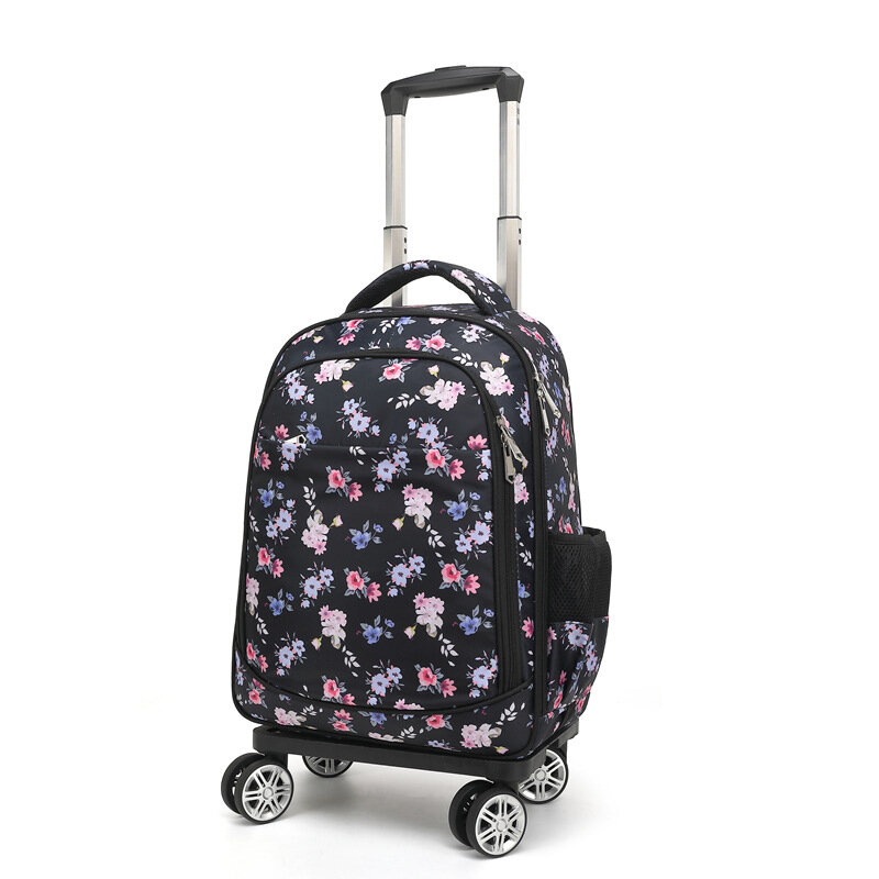 Рюкзак и тележка, двойное использование, школьная сумка для учеников начальных и средних классов, сумка для коротких поездок с подъемом по лестнице, рюкзак с двойными плечевыми ремнями, универсальный чемодан на колесах