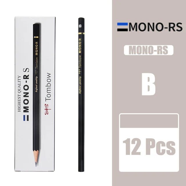 TOMBOW MONO-RS набор простых карандашей 12 шт. HB 2B 2H 3B 4B 6B B