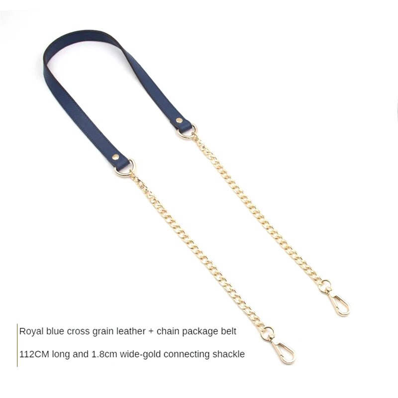 Кожаный ремень для сумки royal blue, 112см