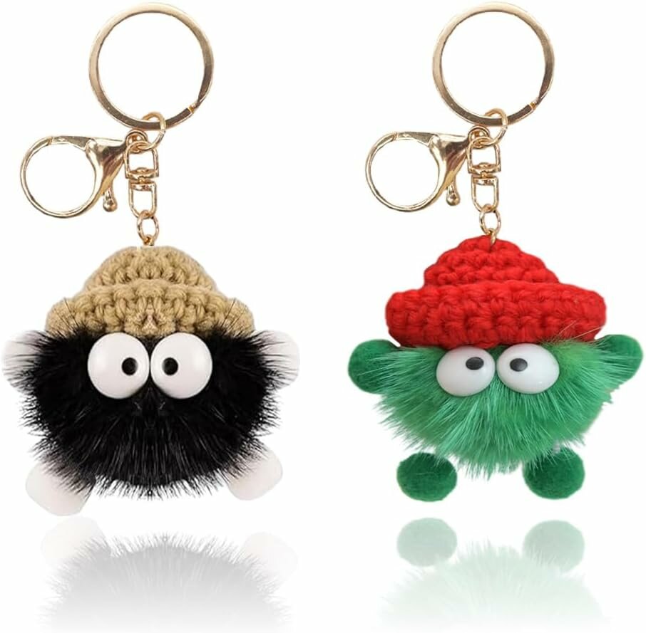 Брелоки с мультяшными персонажами, счастливые брелоки, брелоки с помпонами, брелоки в виде четырехлистного клевера, милые брелоки-подвески — подарки для женщин, мужчин и детей.